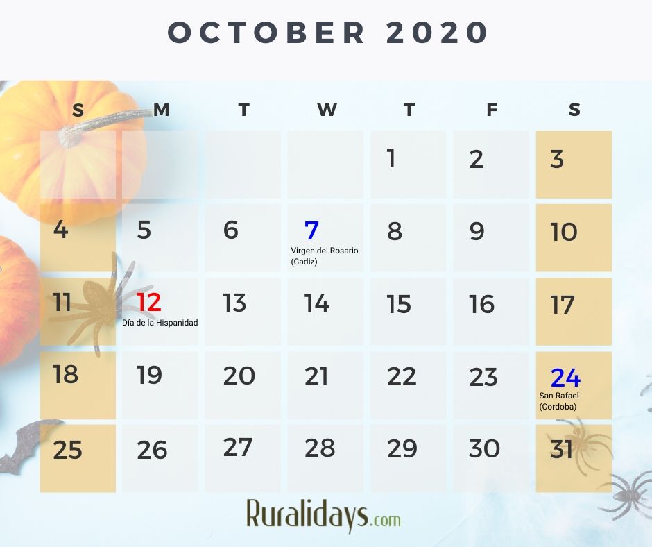 Public Holidays in Spain and Andalucia - Calendar 2020 | Ruralidays